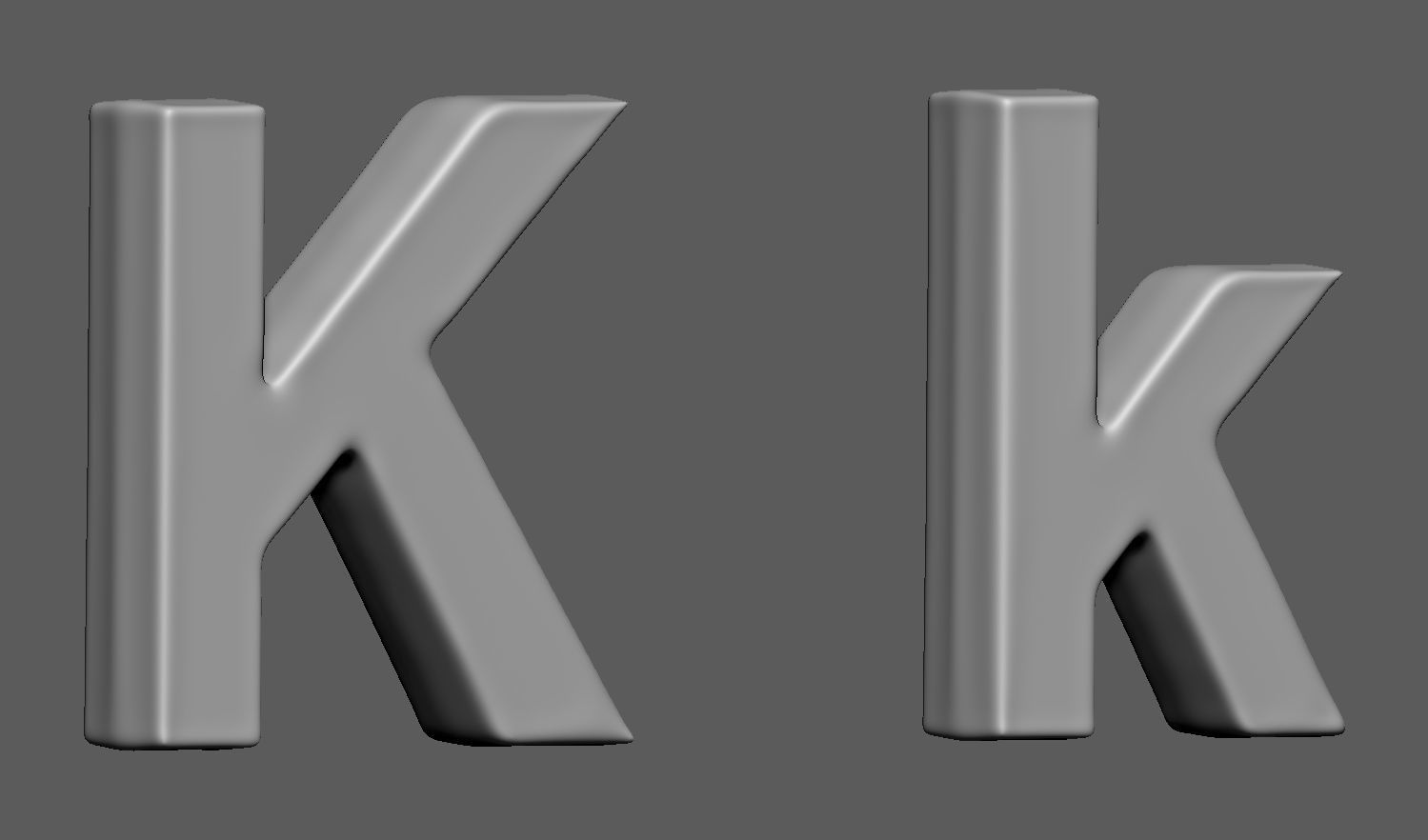Volumetric letter Kk for cnc 3d print 3D model 3D printable | CGTrader