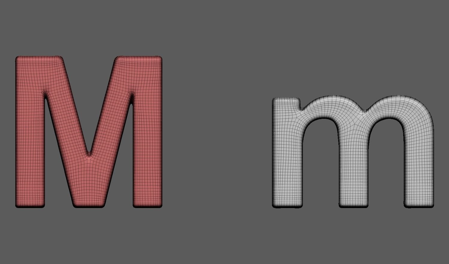 Volumetric letter Mm for cnc 3d print 3D model 3D printable | CGTrader