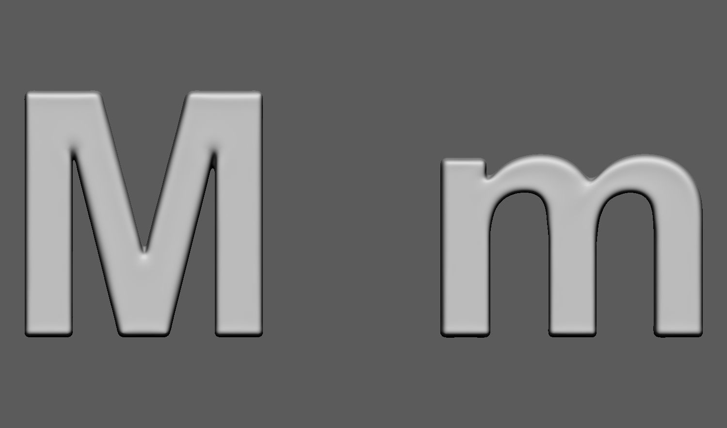 Volumetric letter Mm for cnc 3d print 3D model 3D printable | CGTrader