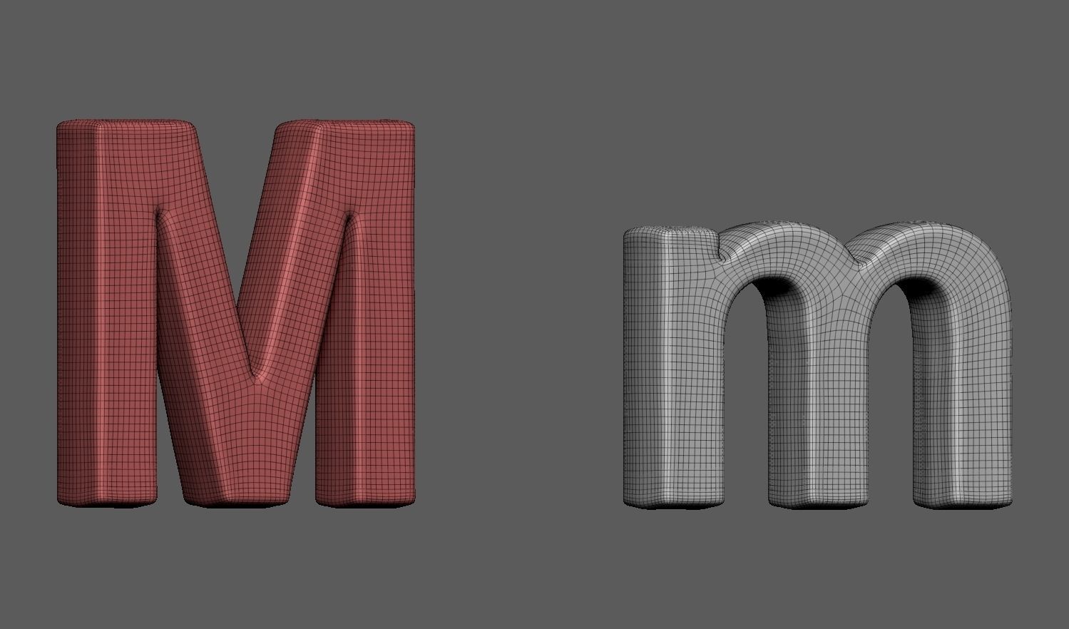 Volumetric letter Mm for cnc 3d print 3D model 3D printable | CGTrader