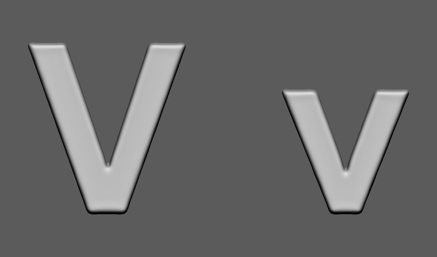 Volumetric letter Vv for cnc 3d print 3D model 3D printable | CGTrader