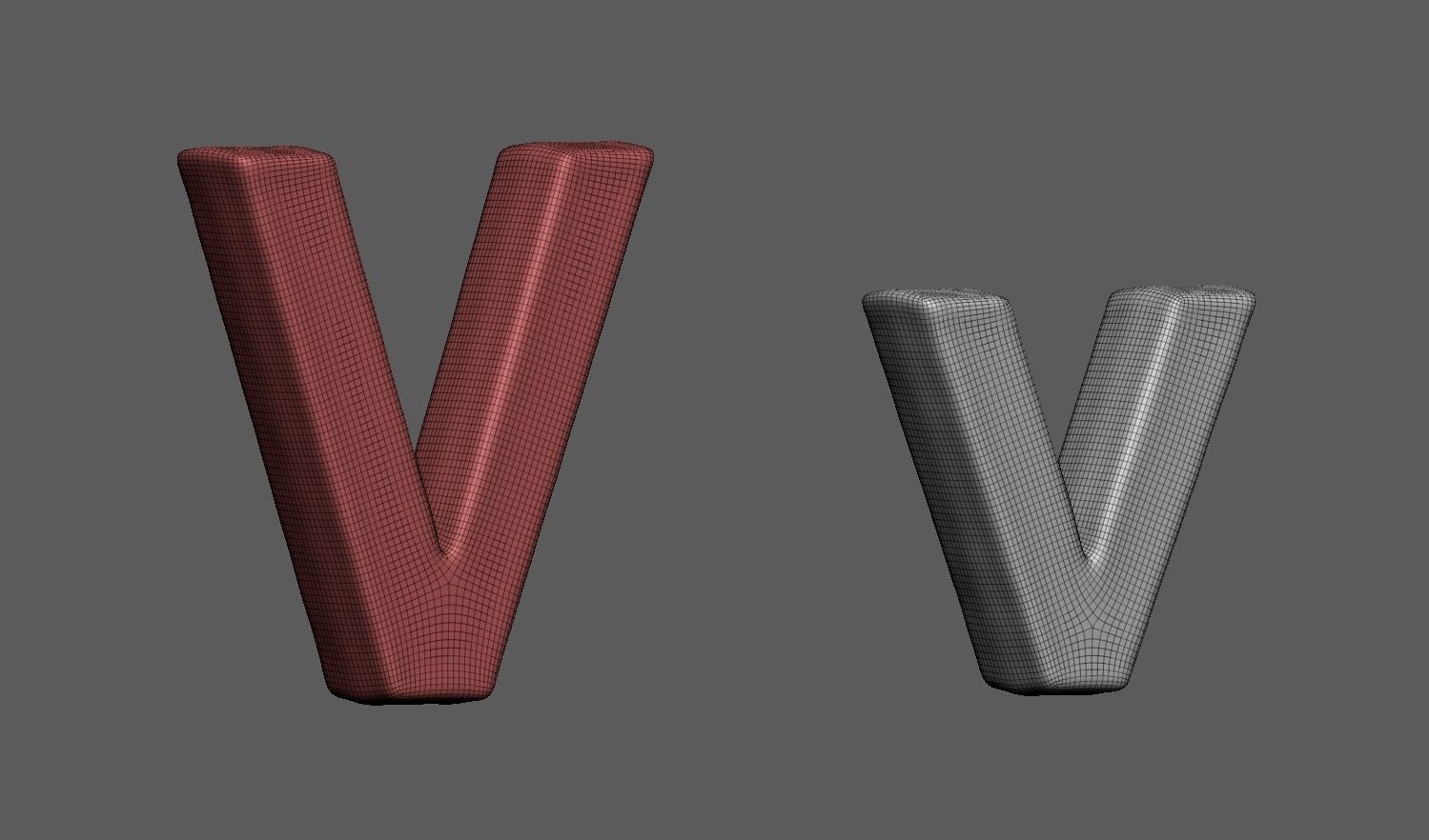 Volumetric letter Vv for cnc 3d print 3D model 3D printable | CGTrader