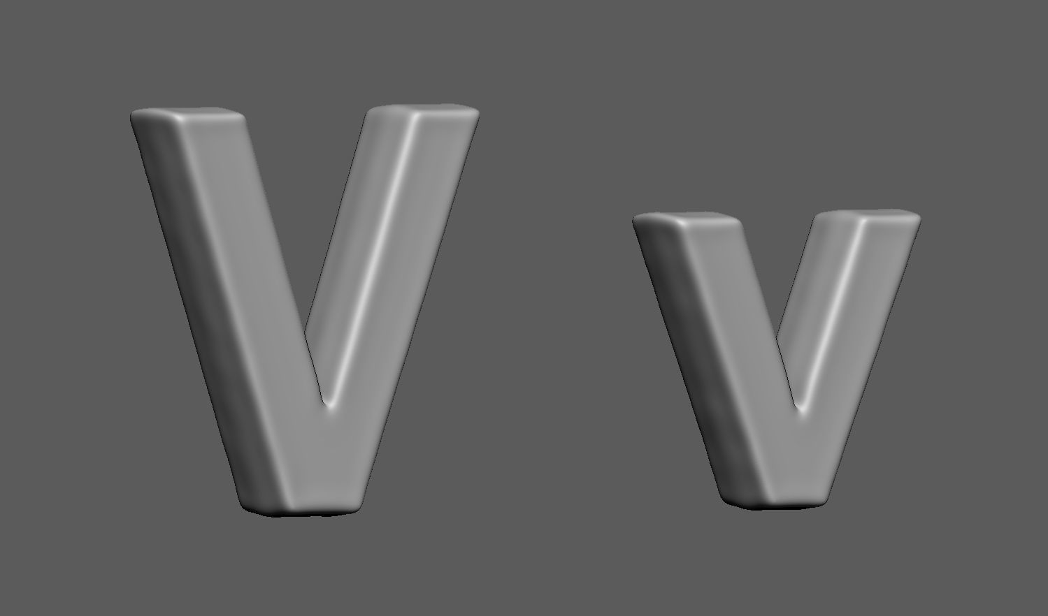 Volumetric letter Vv for cnc 3d print 3D model 3D printable | CGTrader