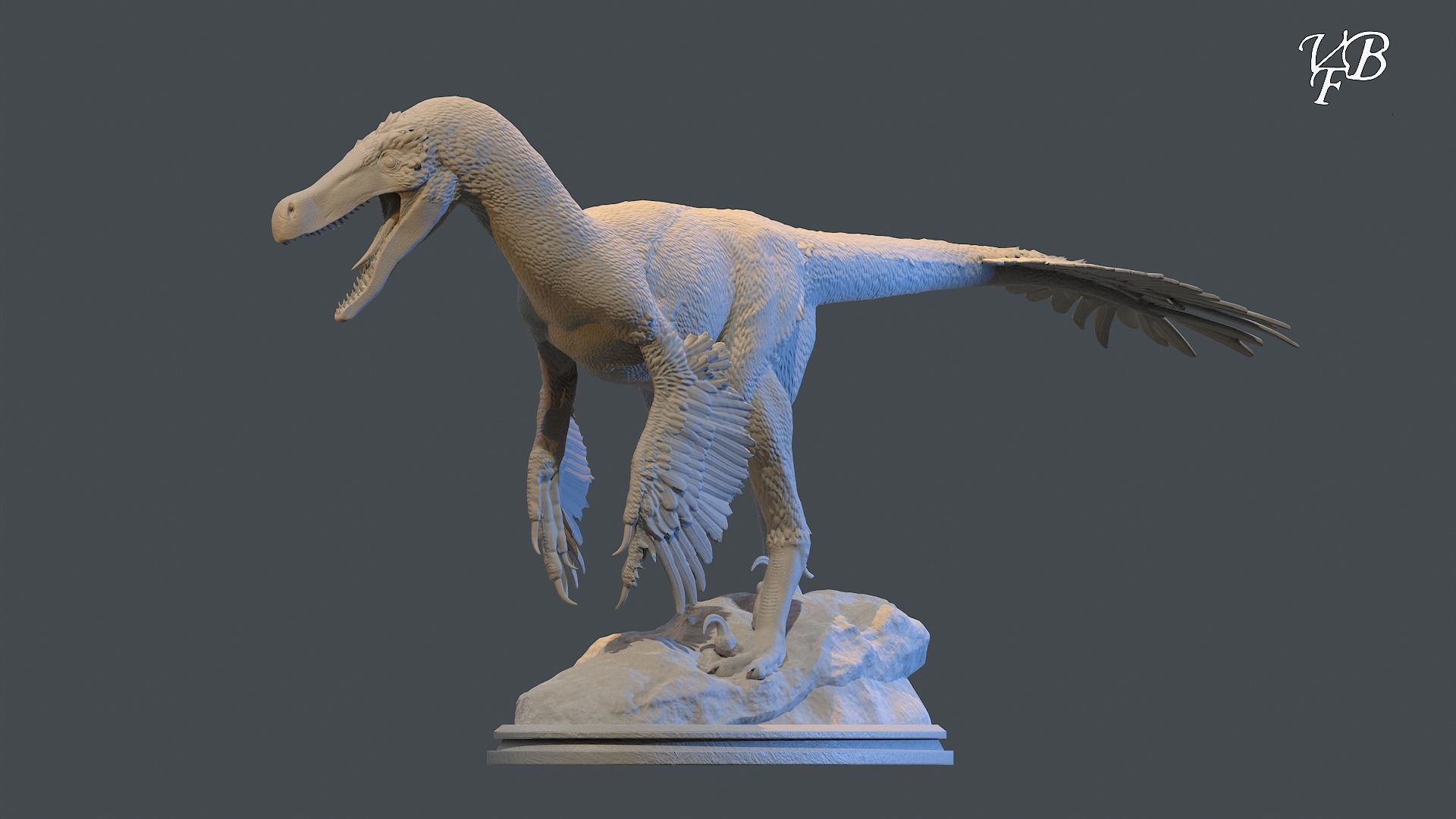 Velociraptor mongoliensis - Statue for 3D printing 3D model 3D ...
