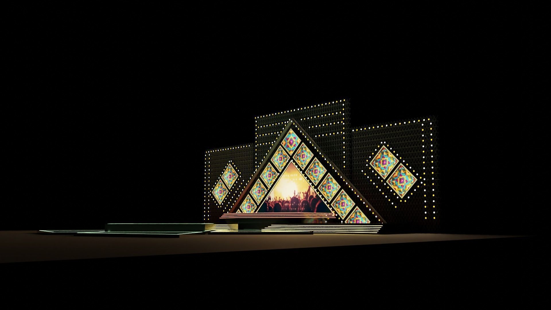 3D model Entertainment Concert and Corporate Event Stage with Light VR ...
