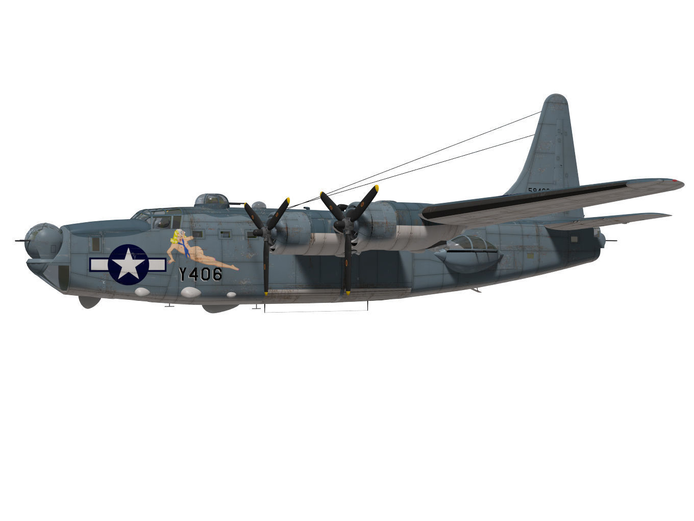 consolidated PB4Y-2 Privateer 3D model | CGTrader