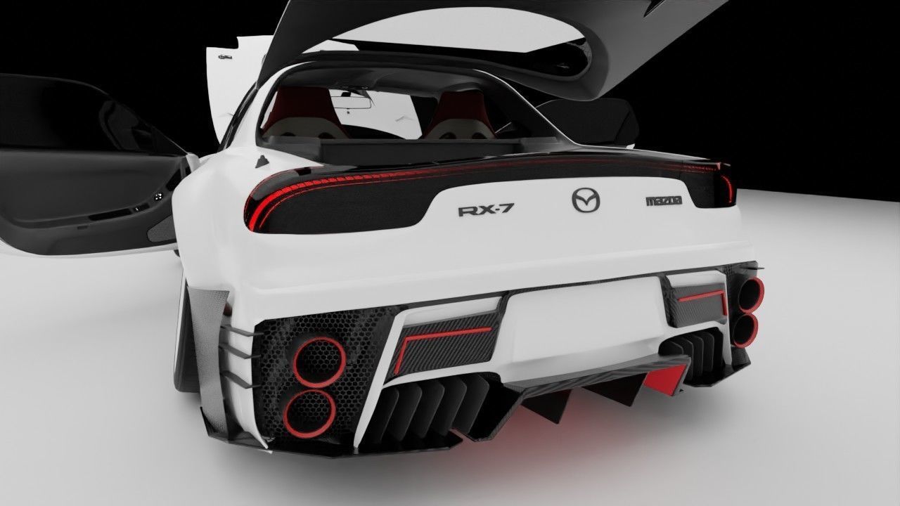 Mazda RX-7 FD Full Ready 3D model rigged | CGTrader