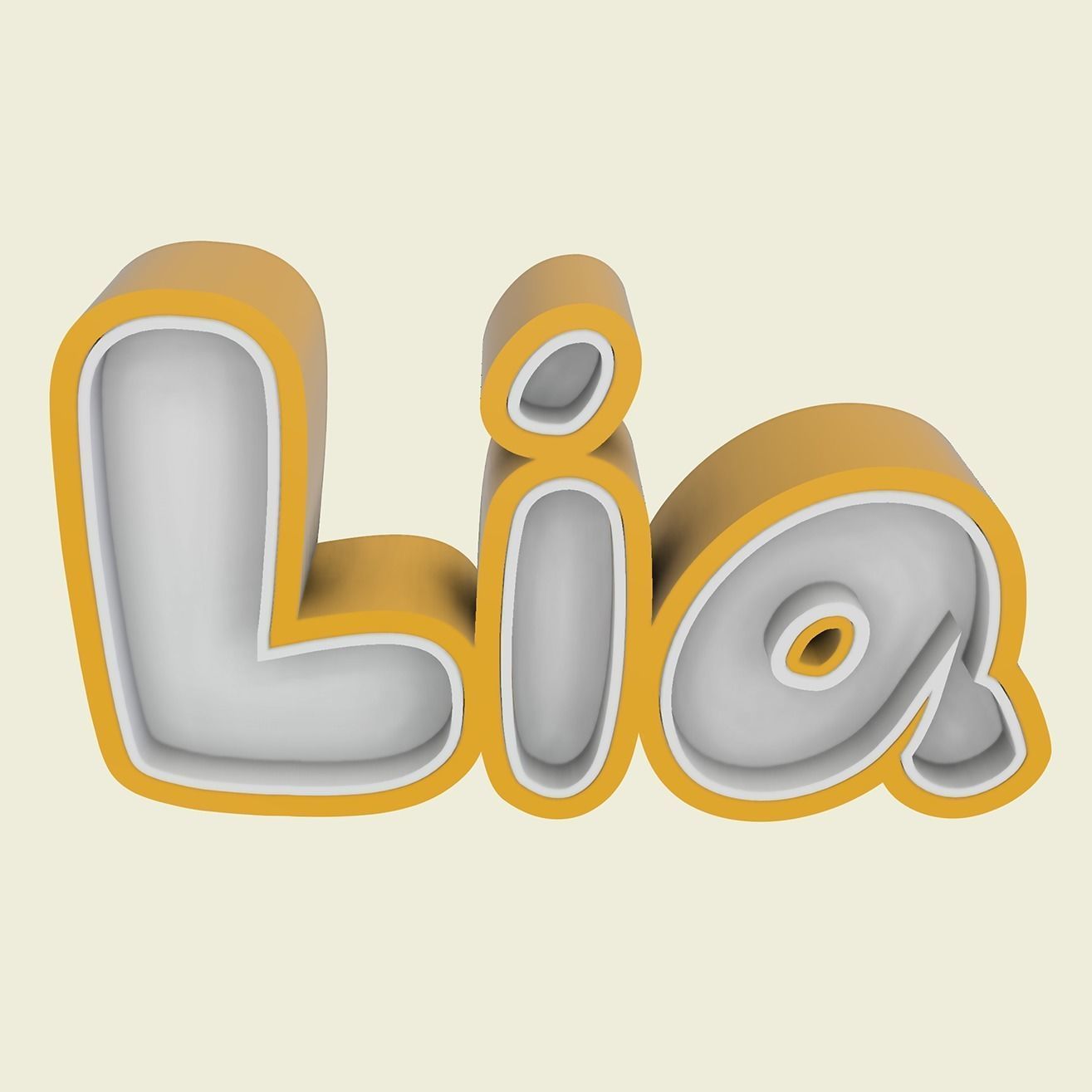LIA - 3D NAME 3D model 3D printable | CGTrader
