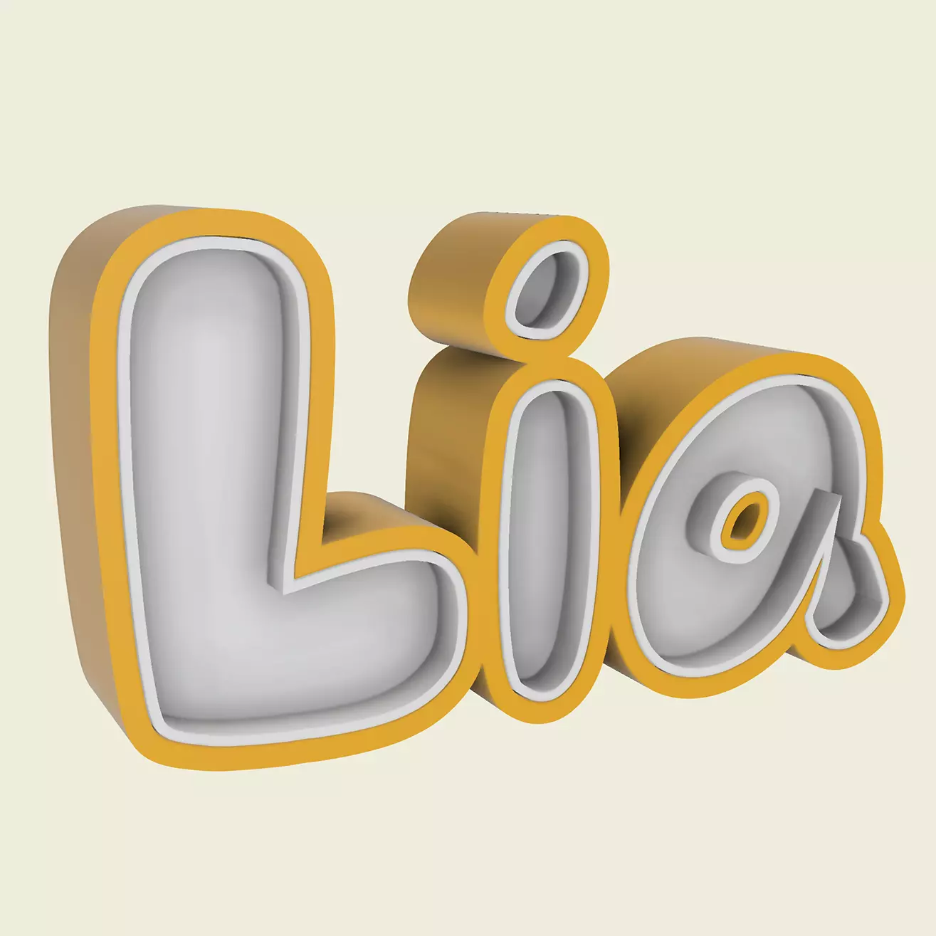 LIA - 3D NAME 3D model 3D printable | CGTrader