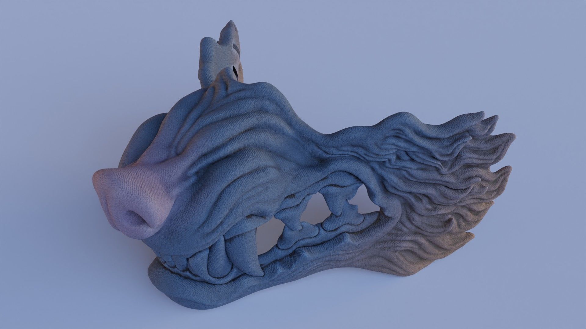 Wolf half face mask Ghost of Tsushima cosplay 3D model 3D printable ...