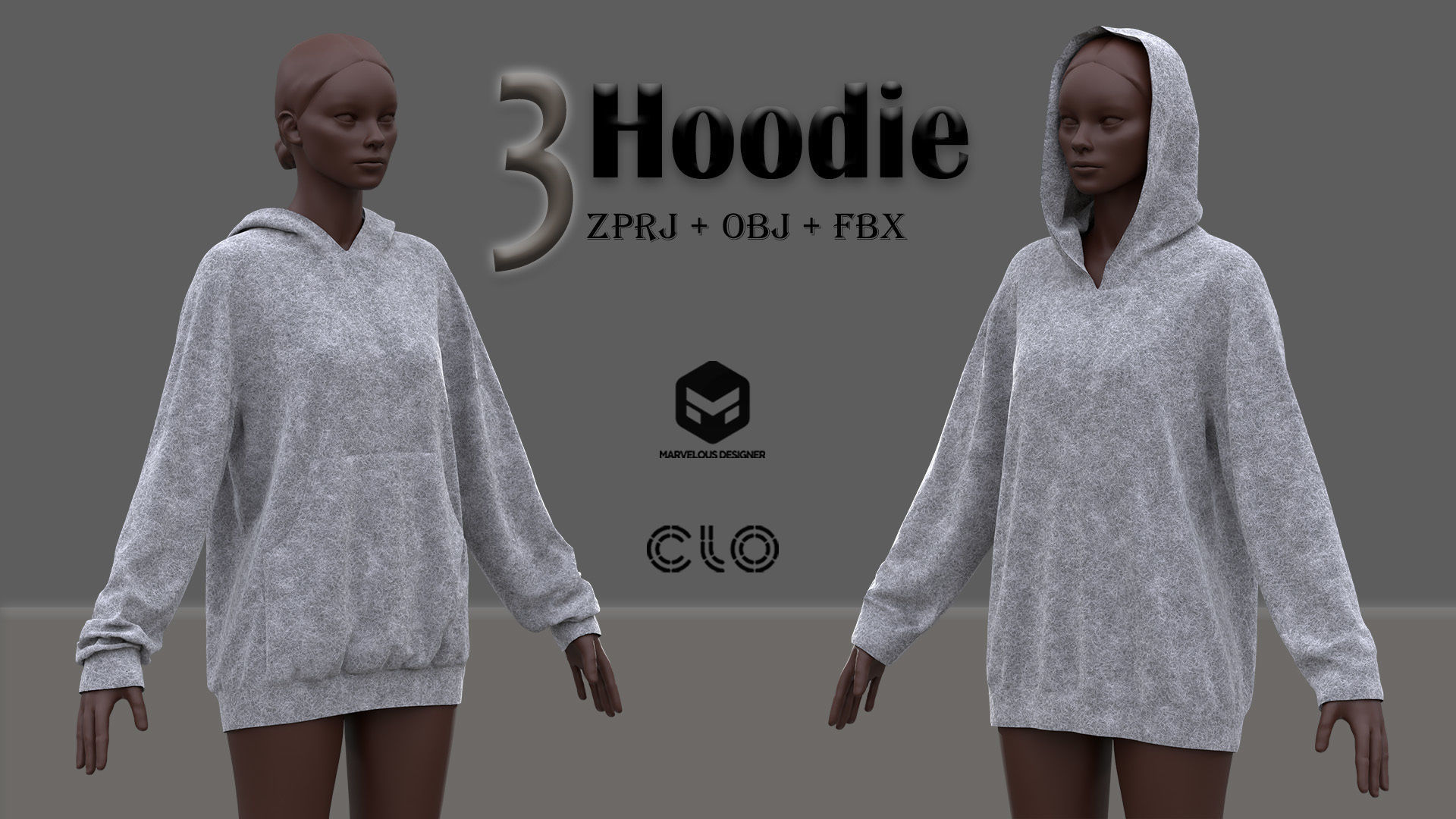 3 Hoodies 3D model | CGTrader