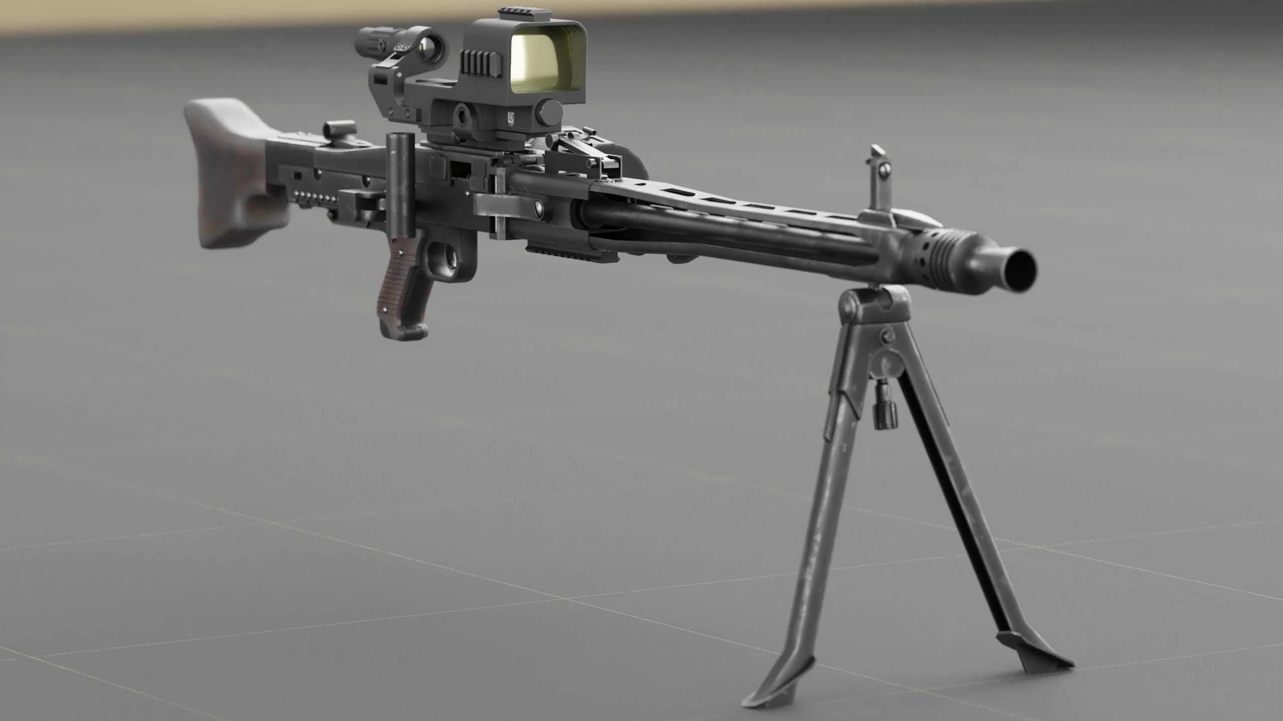 3D model Modernized WW2 MG-42 BoneSaw VR / AR / low-poly | CGTrader