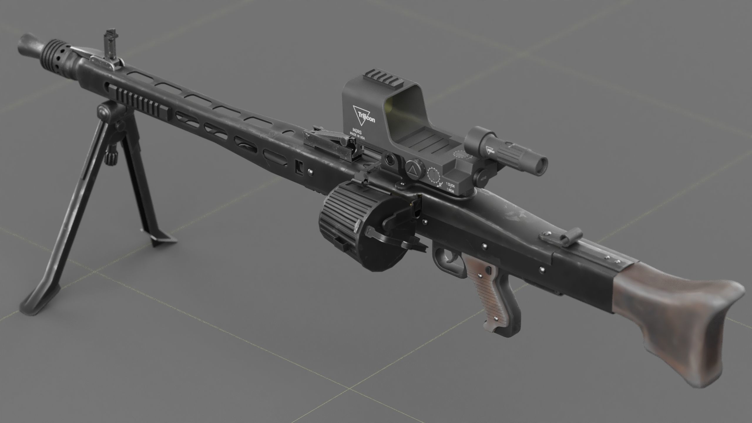 3D model Modernized WW2 MG-42 BoneSaw VR / AR / low-poly | CGTrader