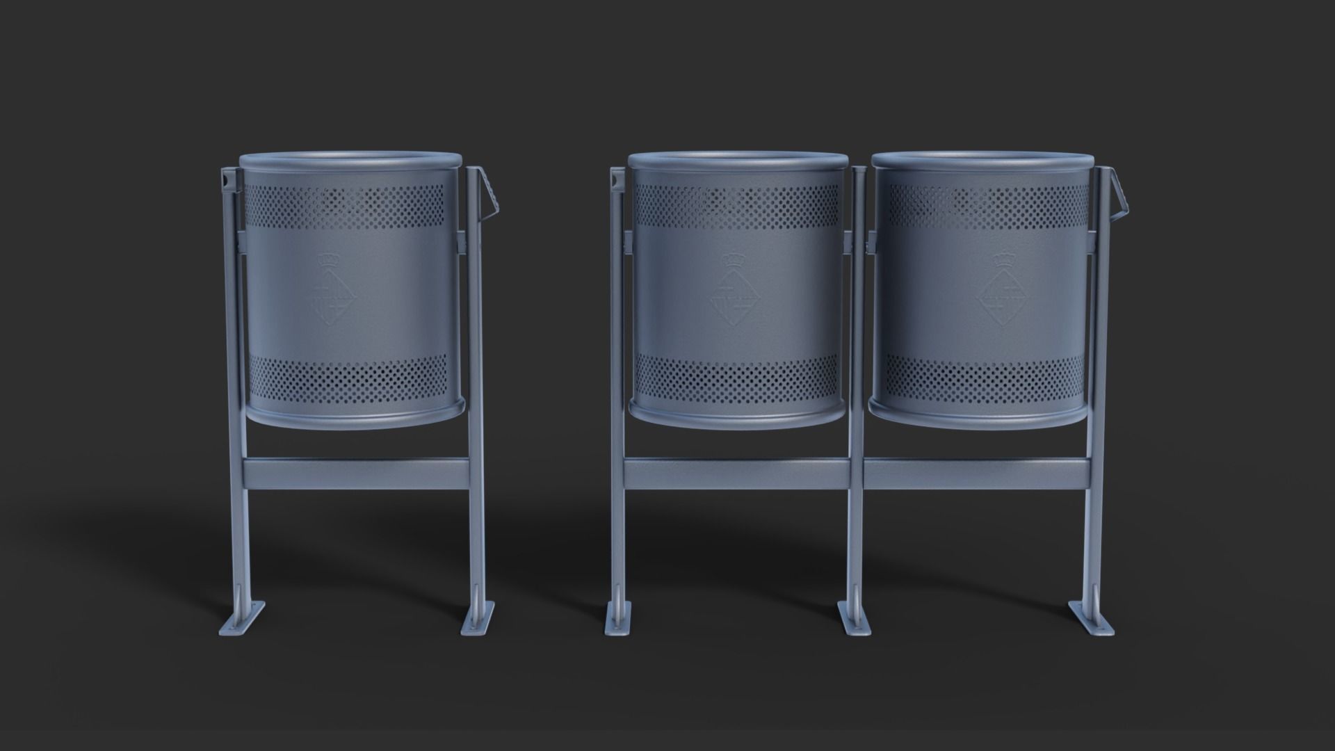 Low Poly Trash Bin Barcelona 3D model | CGTrader