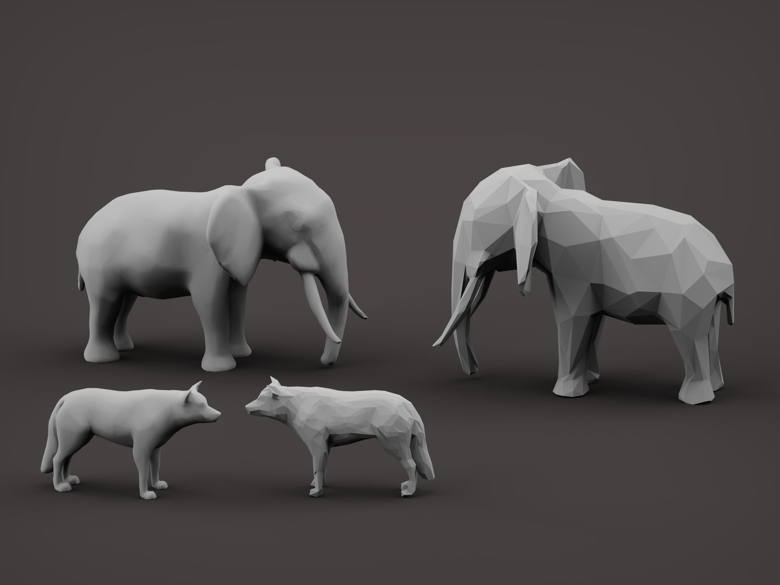 3D model Farm animals pack VR / AR / low-poly | CGTrader