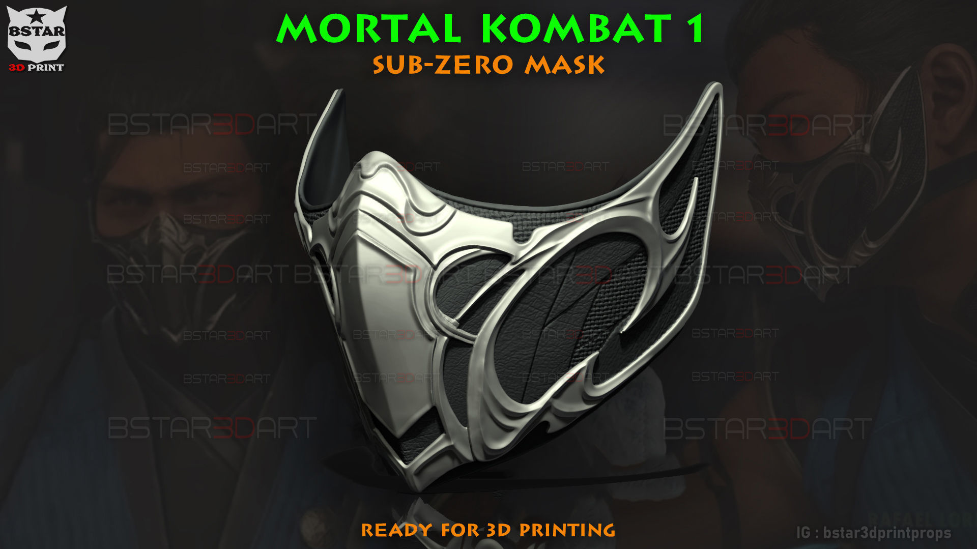 Sub Zero Mask High Quality - Mortal Kombat 1 Cosplay 3D model 3D ...