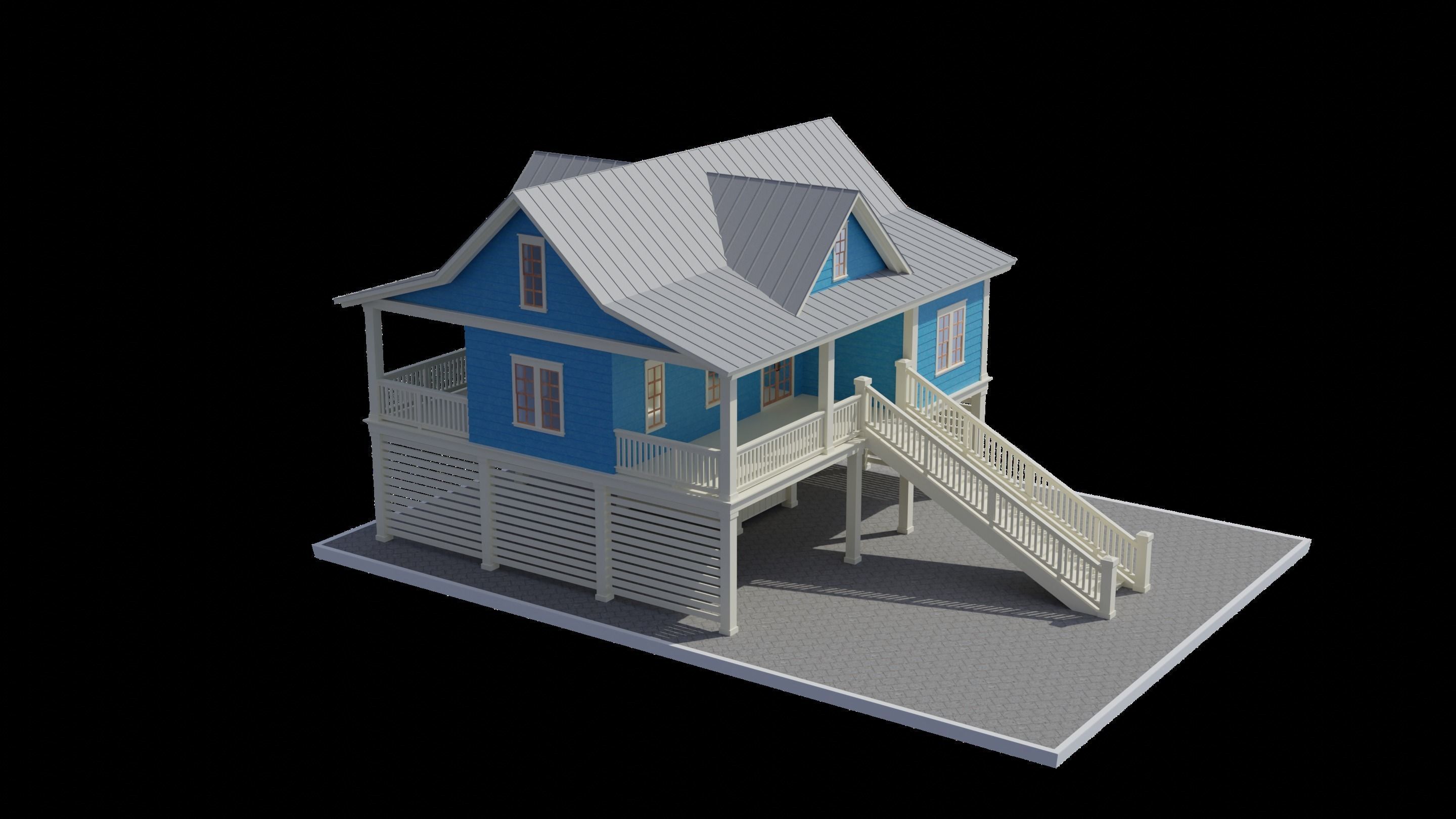 3D model Semi Modern House 1 VR / AR / low-poly | CGTrader