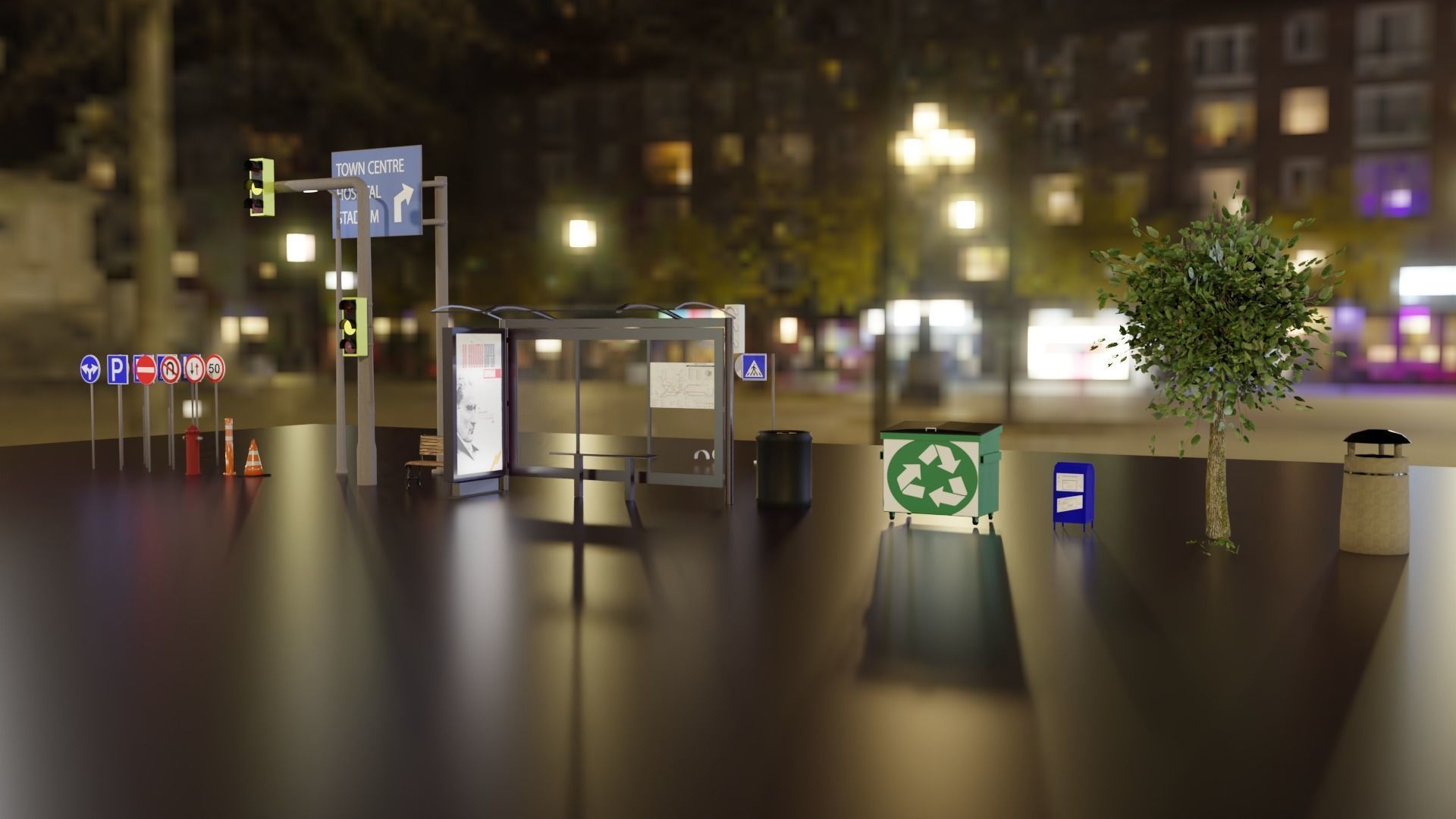 3D model city objects VR / AR / low-poly | CGTrader