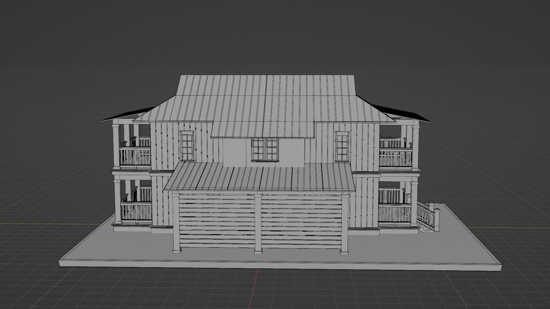 3D model Semi Modern House 2 VR / AR / low-poly | CGTrader