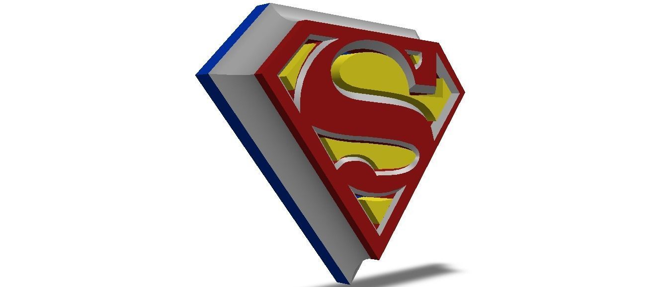 Solid Superman Logo 3D model 3D printable | CGTrader