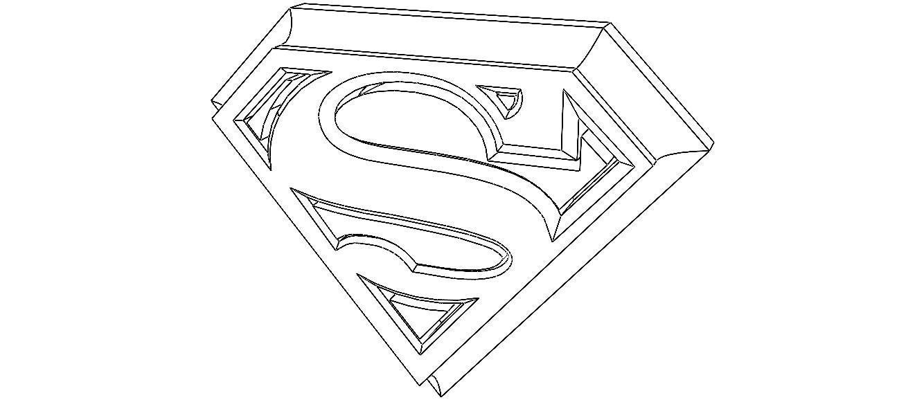 Solid Superman Logo 3D model 3D printable | CGTrader