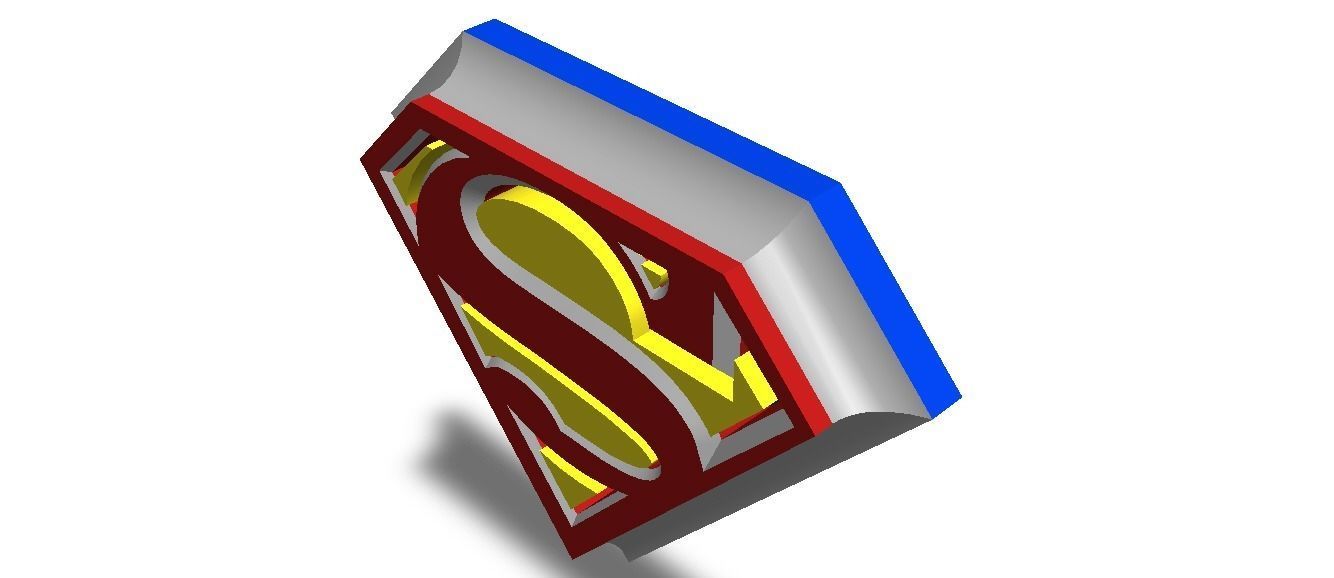 Solid Superman Logo 3D model 3D printable | CGTrader