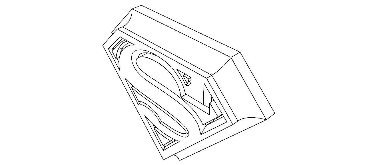 Solid Superman Logo 3D model 3D printable | CGTrader