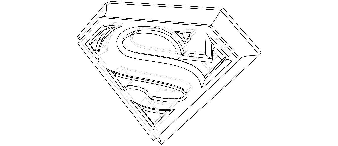 Solid Superman Logo 3D model 3D printable | CGTrader