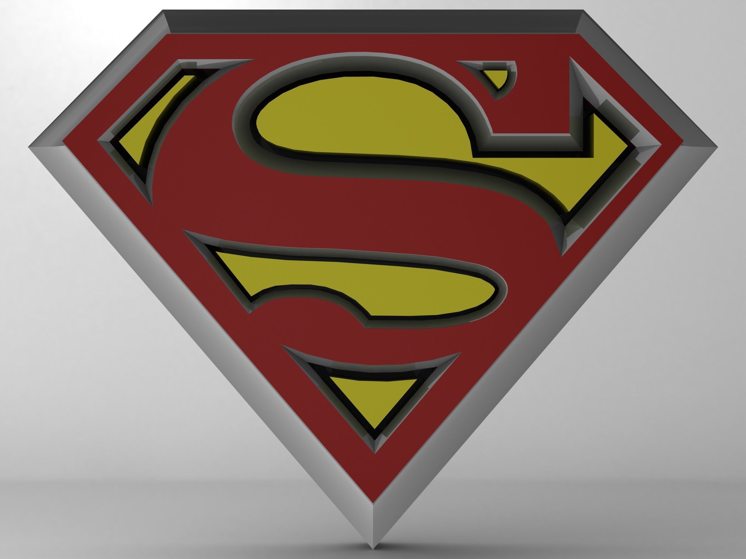 Solid Superman Logo 3D model 3D printable | CGTrader