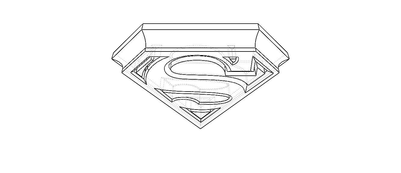 Solid Superman Logo 3D model 3D printable | CGTrader