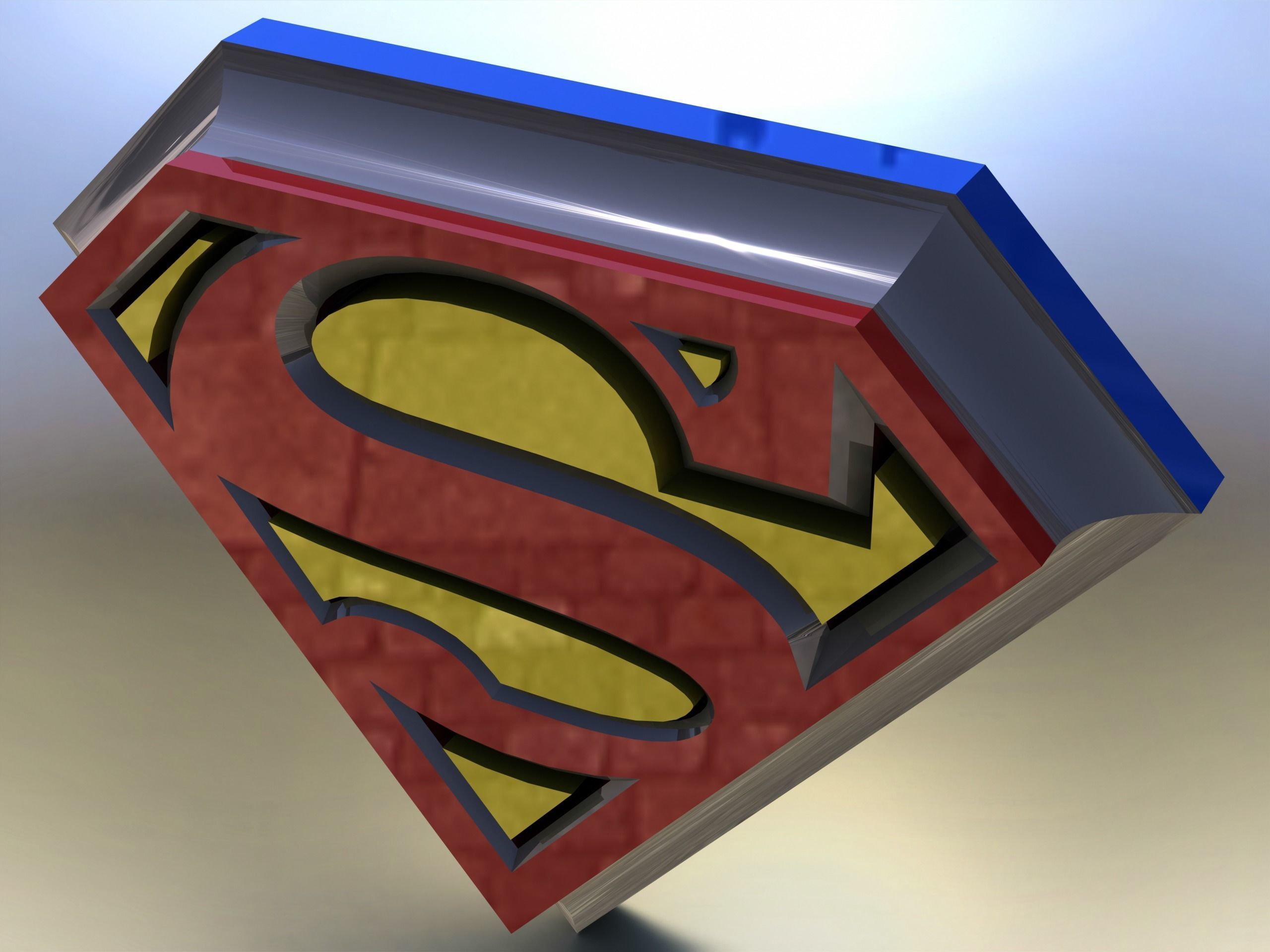 Solid Superman Logo 3D model 3D printable | CGTrader