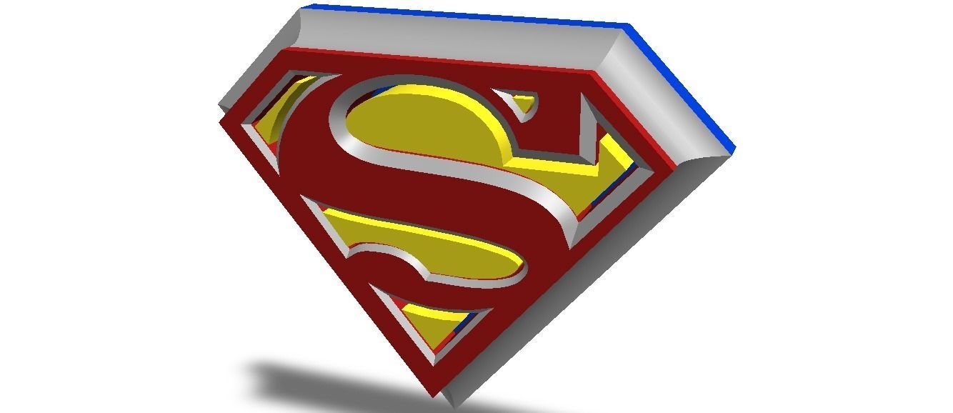 Solid Superman Logo 3D model 3D printable | CGTrader
