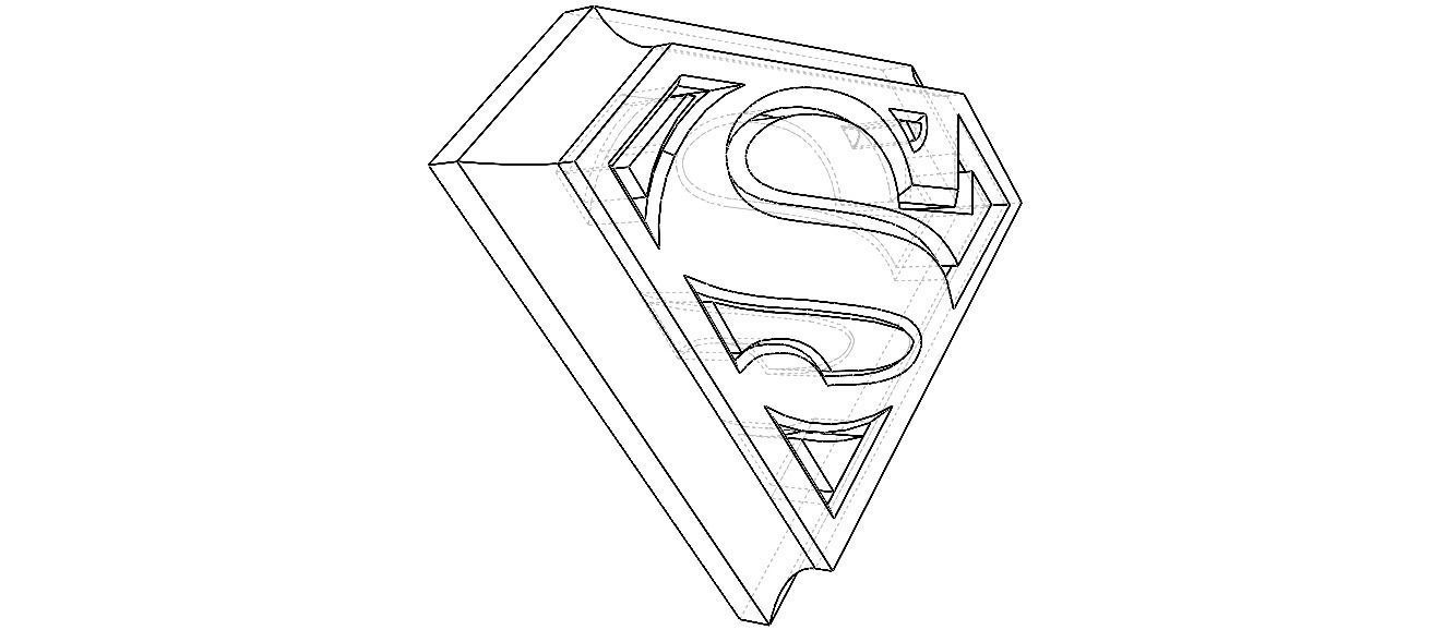 Solid Superman Logo 3D model 3D printable | CGTrader