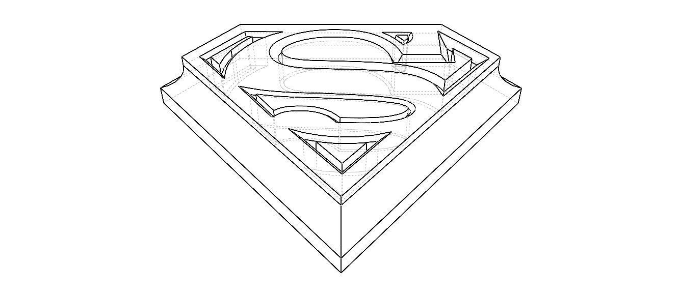Solid Superman Logo 3D model 3D printable | CGTrader