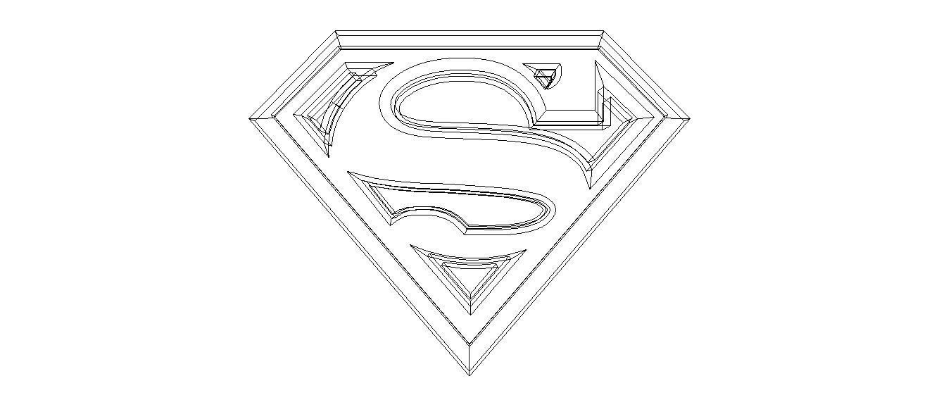 Solid Superman Logo 3D model 3D printable | CGTrader