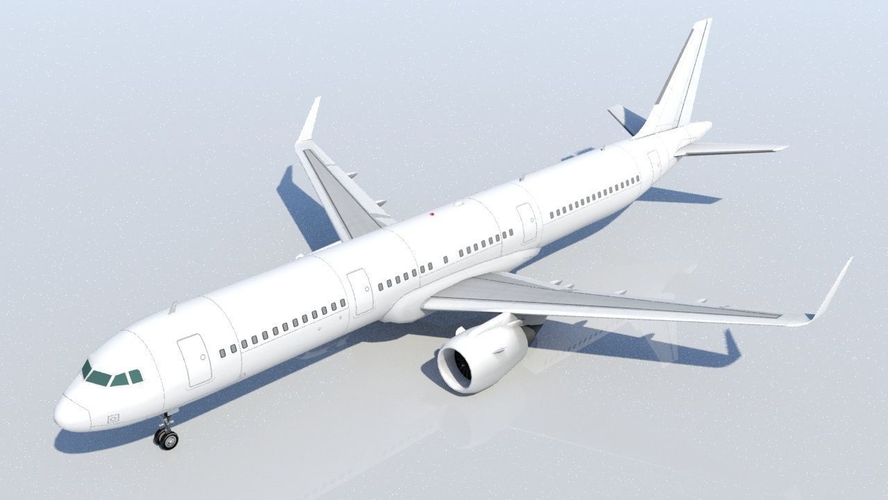 3D model Airbus A321 Neo Static Low Poly Blank VR / AR / low-poly ...