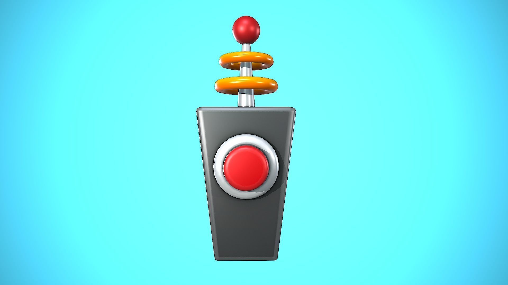 3D model REMOTE CONTROL RED BUTTON CARTOON STYLIZED VR / AR / low-poly ...