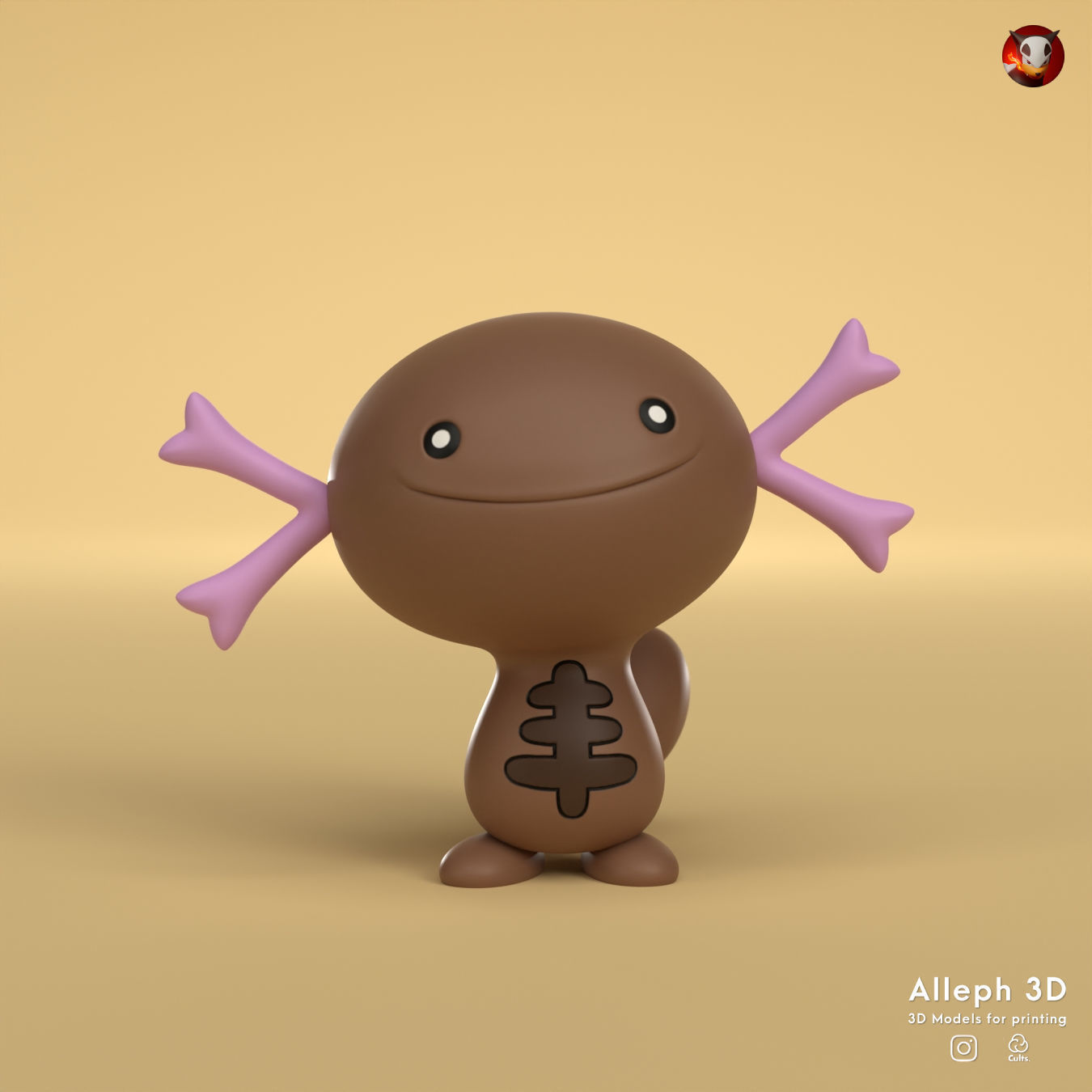 Pokemon paldean wooper 3D model 3D printable | CGTrader