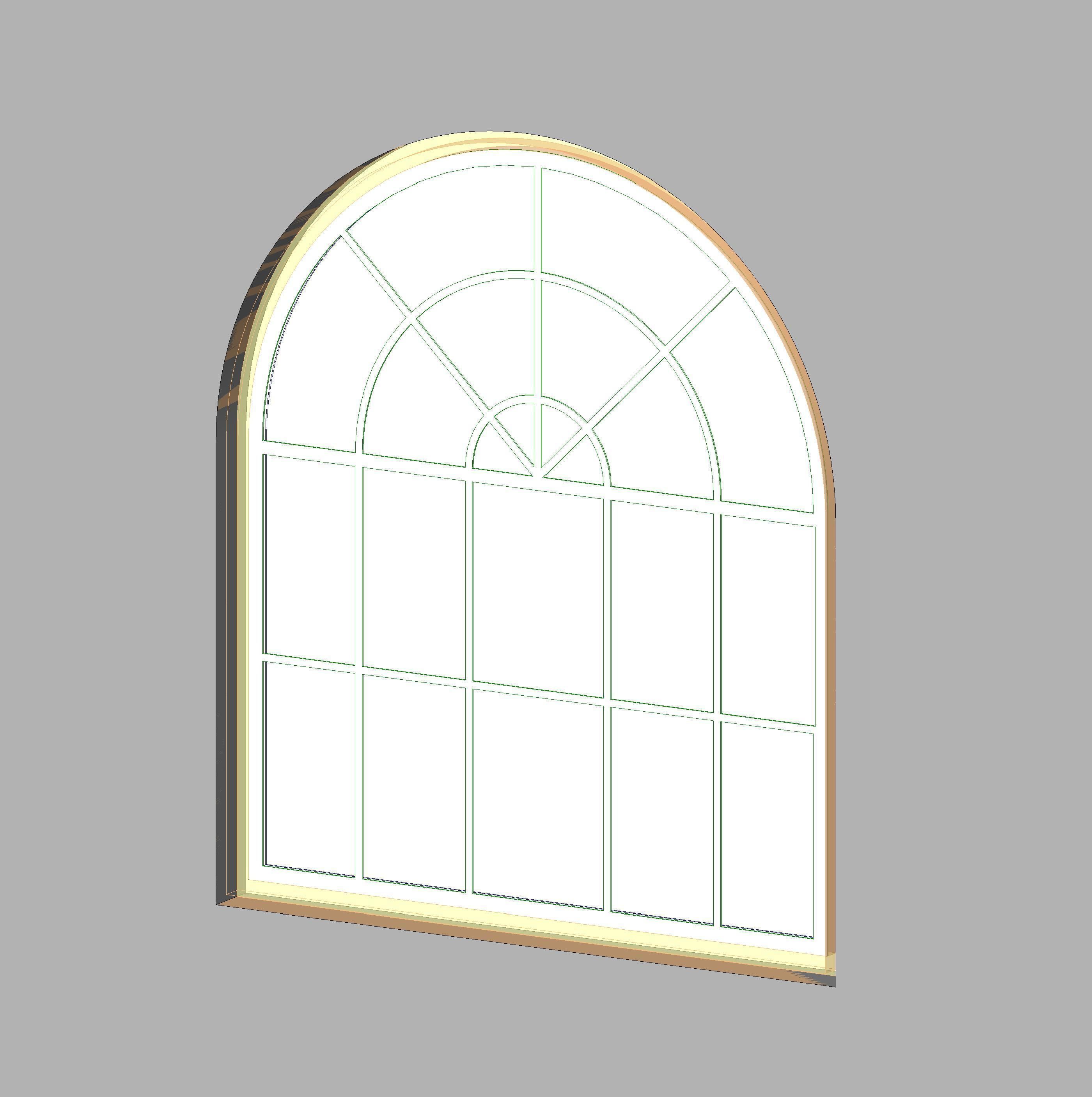 Arched window with Sunray transum 3D model | CGTrader