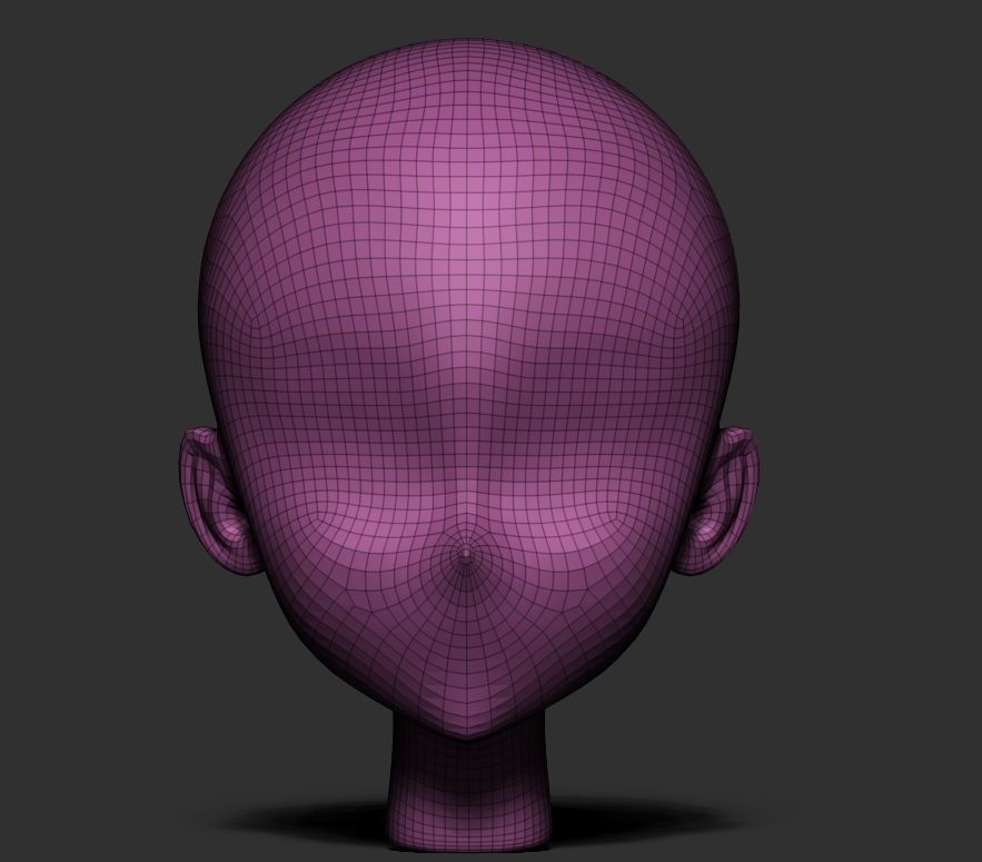 3D model Base Mesh - Head - Anime Female SURPRISE GIFT VR / AR / low ...