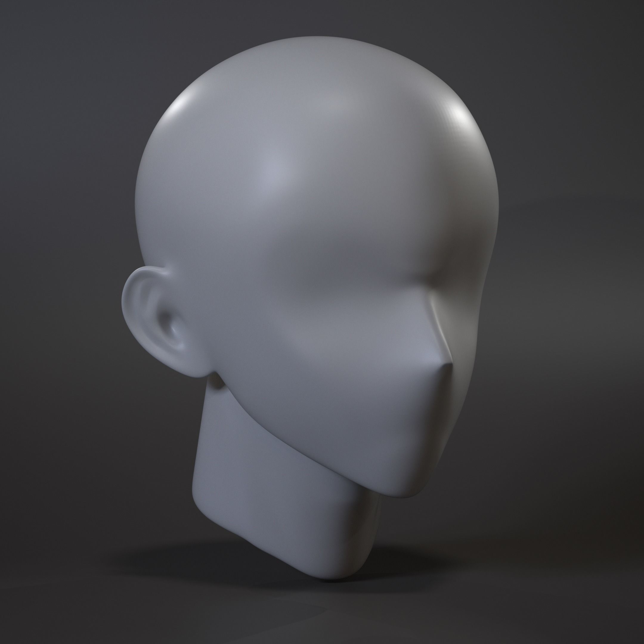 3D model Base Mesh - Head - Anime Female SURPRISE GIFT VR / AR / low ...