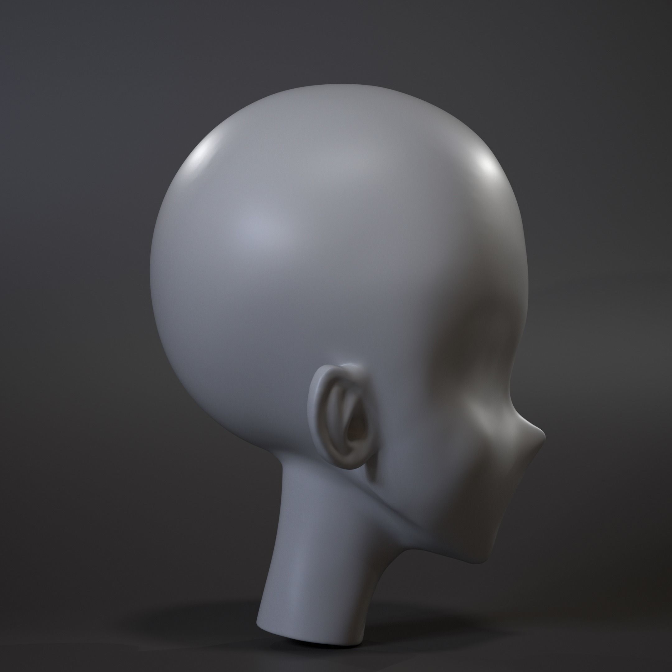 3D model Base Mesh - Head - Anime Female SURPRISE GIFT VR / AR / low ...