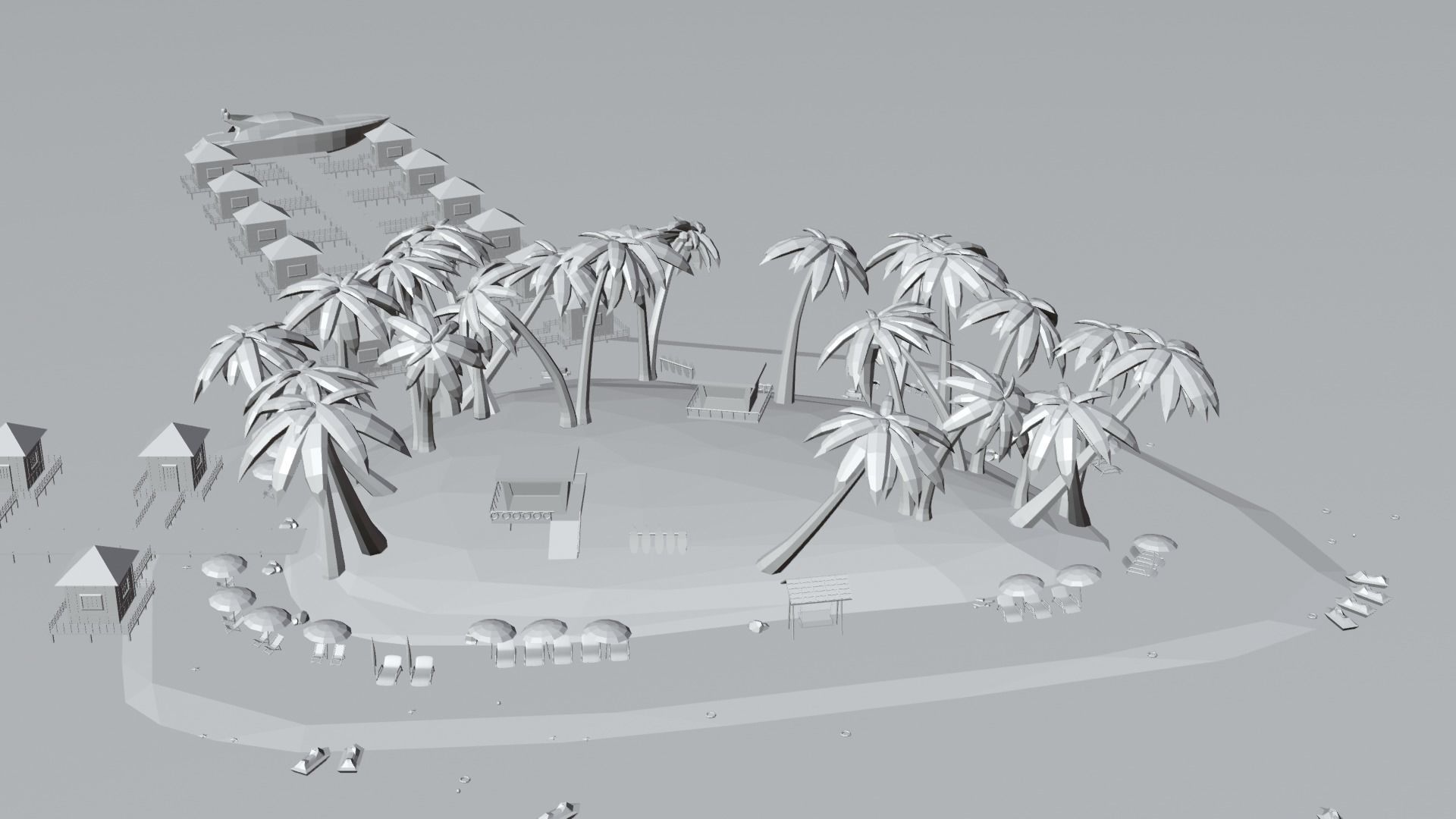 Island resort and beach 3D model | CGTrader