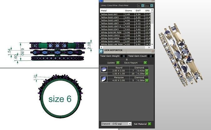3 layers Ring 3D model | CGTrader