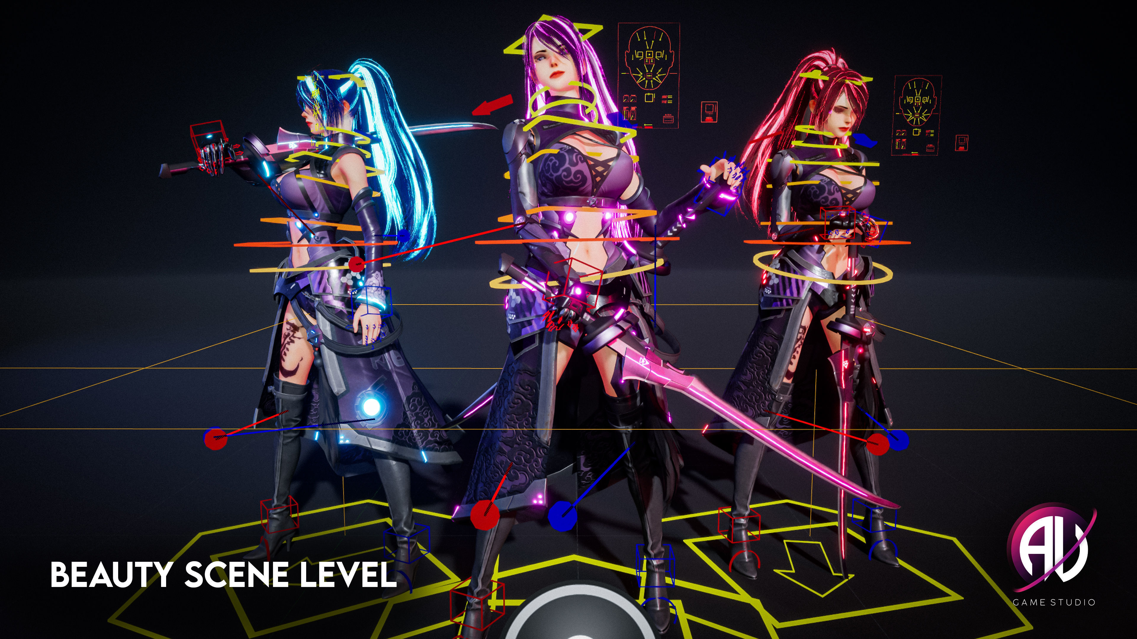 3D model Evelynn V3 - Scifi Cyberpunk Character VR / AR / low-poly ...
