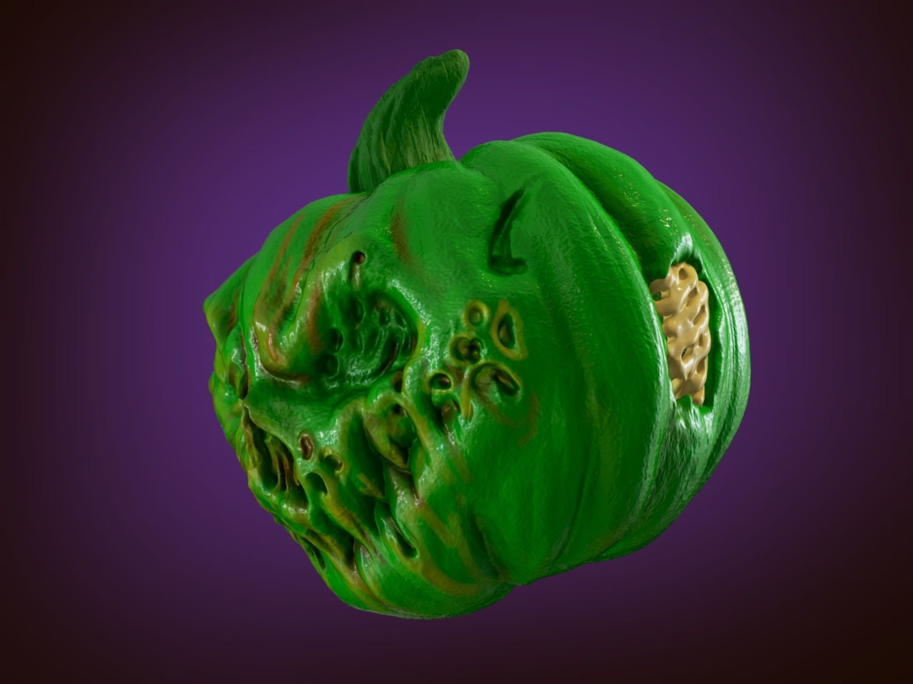 DISGUSTING HALLOWEEN ZOMBIE-PUMPKIN free 3D model 3D printable | CGTrader