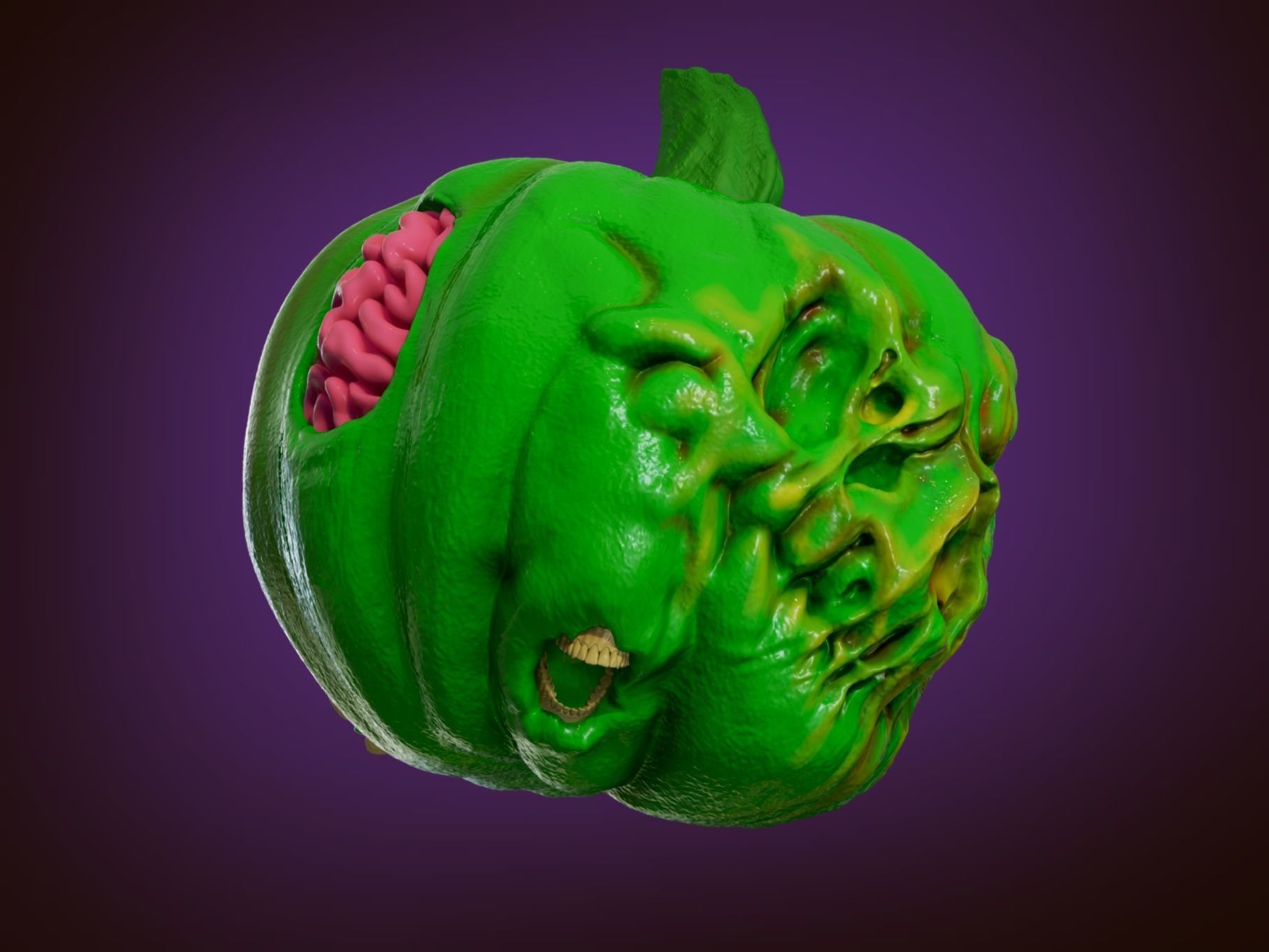 DISGUSTING HALLOWEEN ZOMBIE-PUMPKIN free 3D model 3D printable | CGTrader