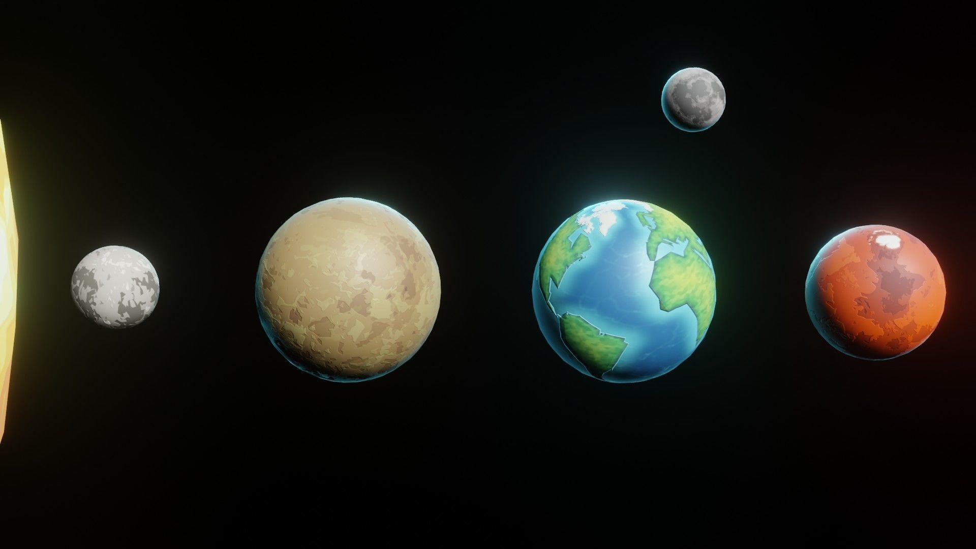 3D model Stylized Solar System 3D Model 2k Textures VR / AR / low-poly ...