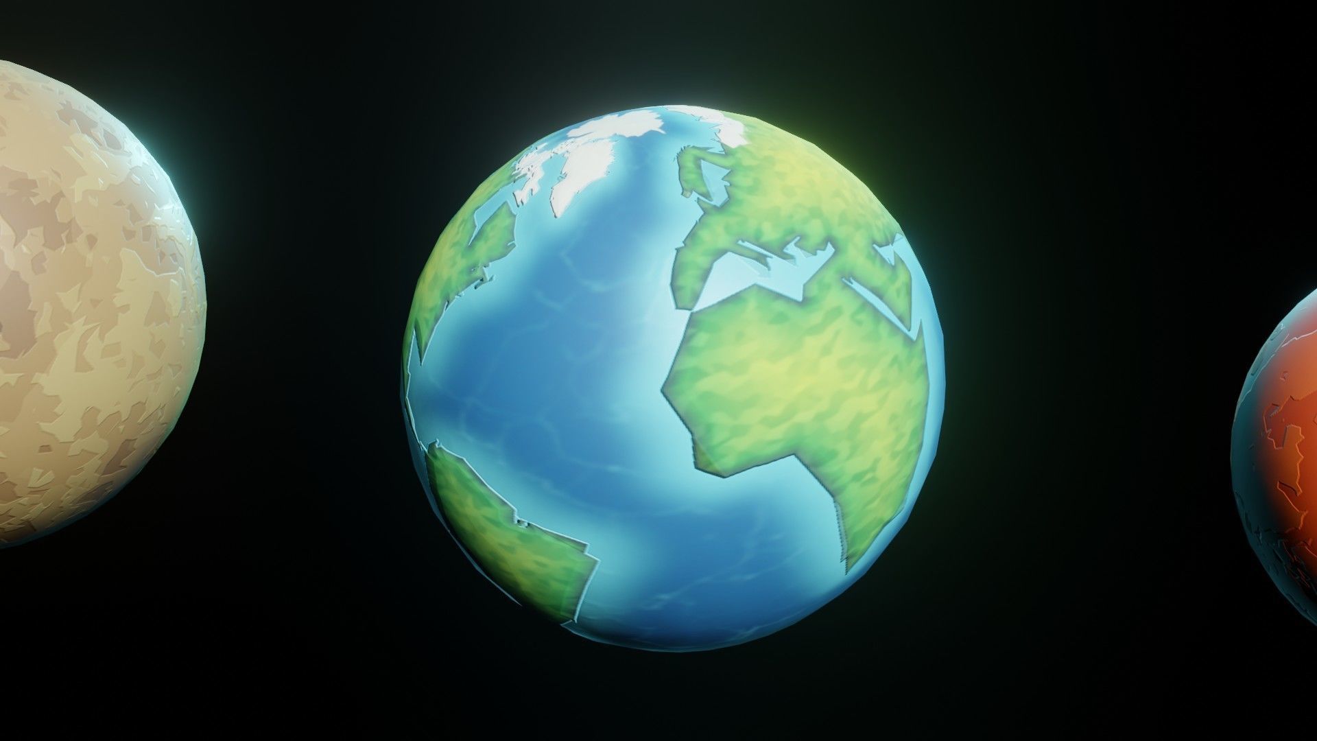 3D model Stylized Solar System 3D Model 2k Textures VR / AR / low-poly ...