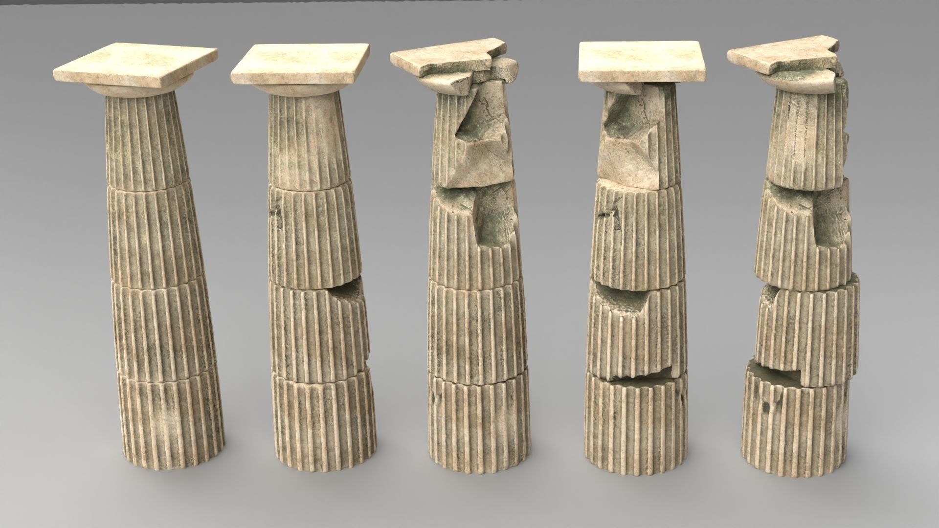 Doric Column Set 3D model | CGTrader